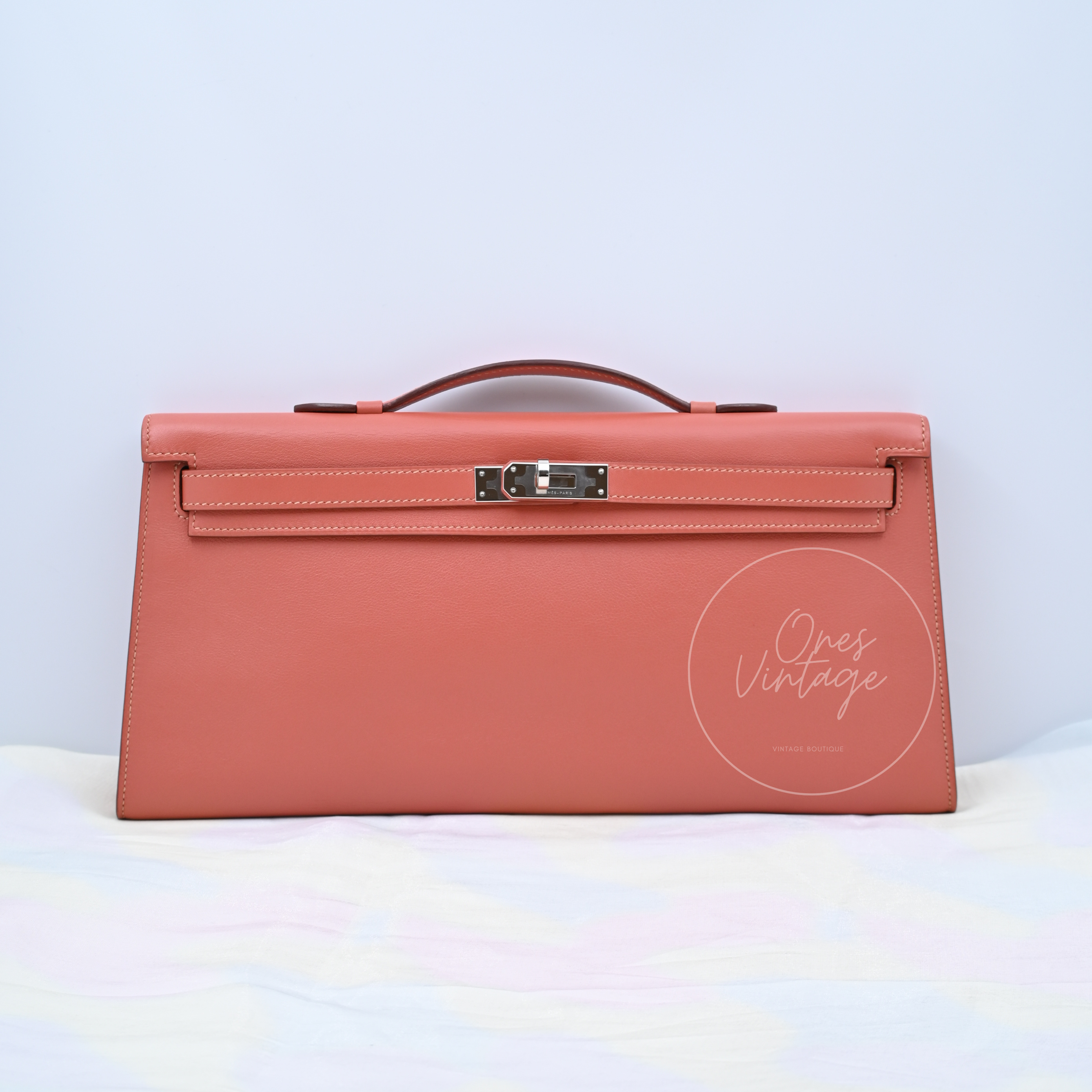 Hermes Mini Kelly Cut Clutch Bag Rose Jaipur