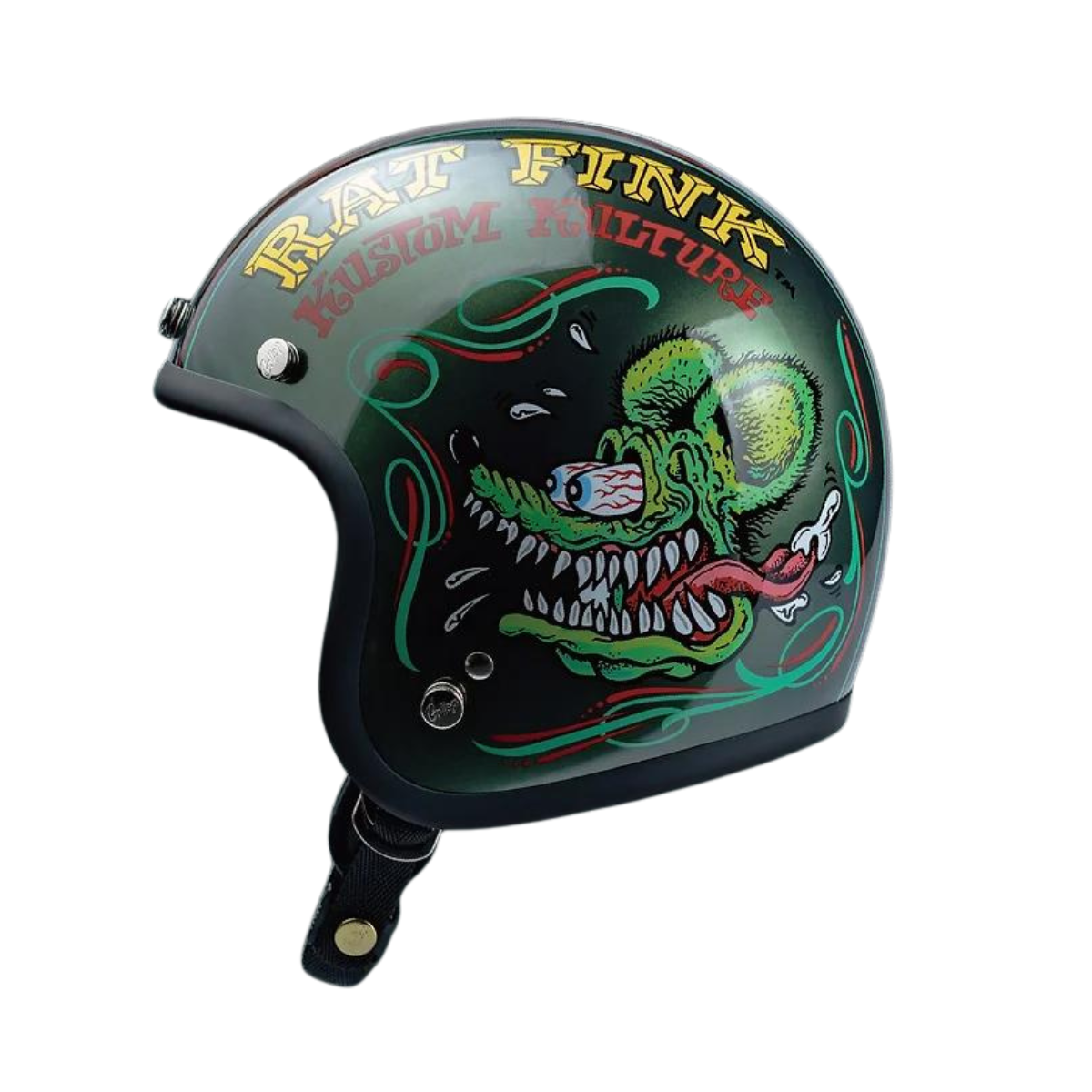 【Gallop】Gallop X Rat Fink 老鼠芬克 橄欖綠 聯名限定 復古騎士帽/復古3/4罩安全帽