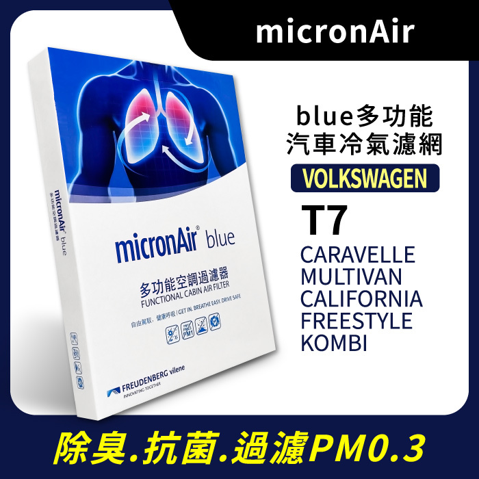 【micronAir】 Blue 多功能冷氣濾網 VW T7 - Jt車材超油料