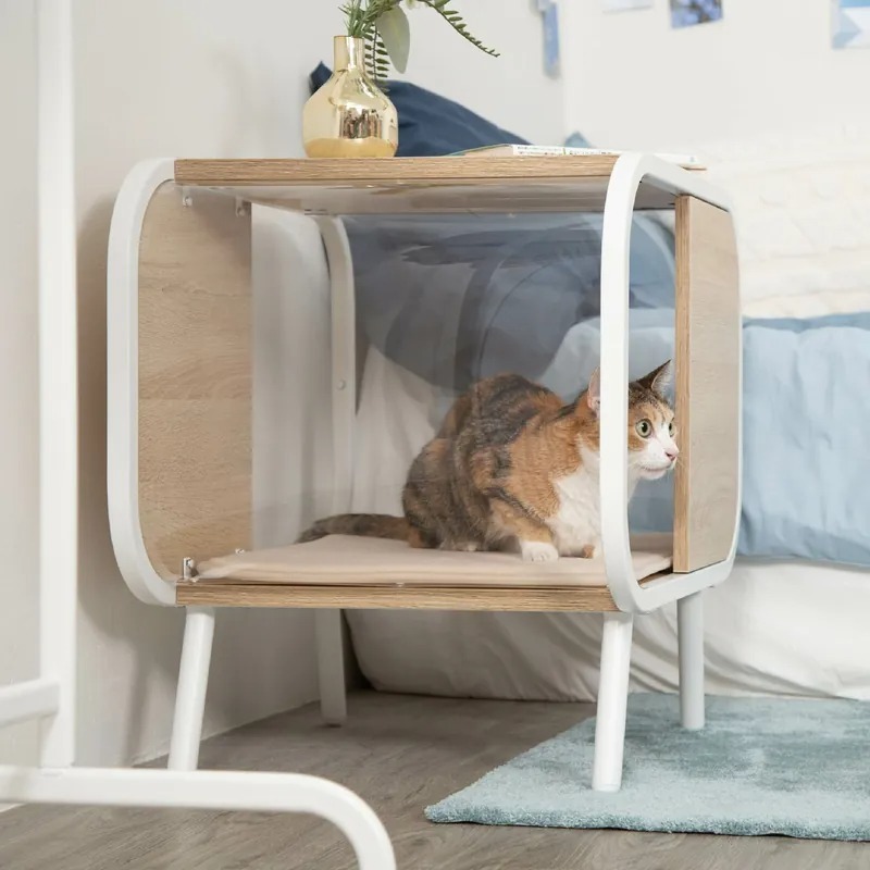 MYZOO 貓邊桌 Beam（白/鐵灰色）