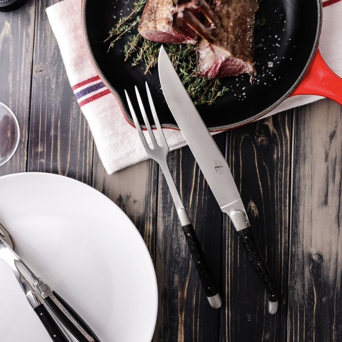 FORGE DE LAGUIOLE ⋆ Carving Set 2pcs Ebony wood