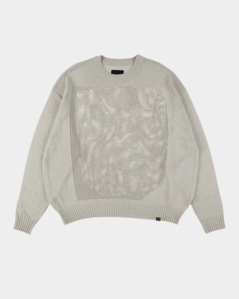 PHINGERIN - WINDOW WEB SWEATER / GREIGE