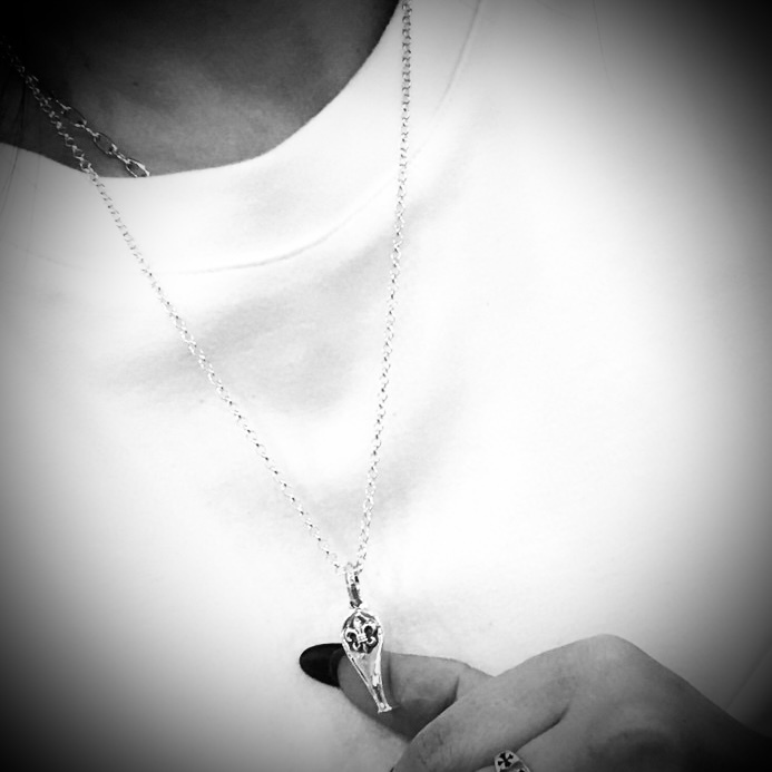 Chrome Hearts Mini BS Fleur Whistle Pendant Necklace Chrome Hearts Mini BS Fleur Whistle Pendant Necklace