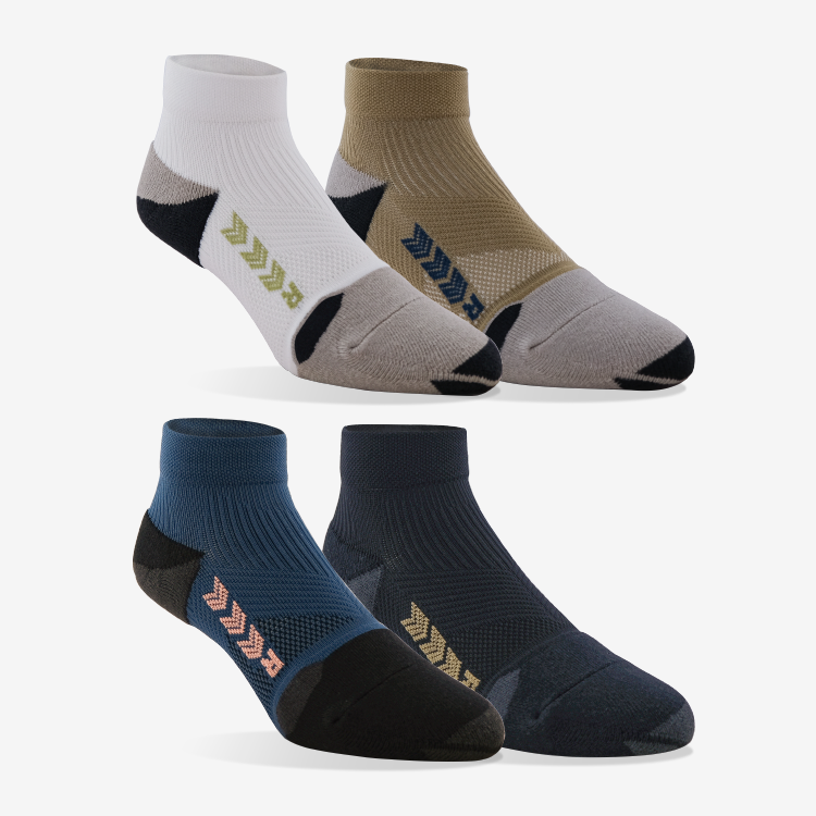 Men's BAREFOOT Running Ankle Socks: 4-Pack|CHEGO