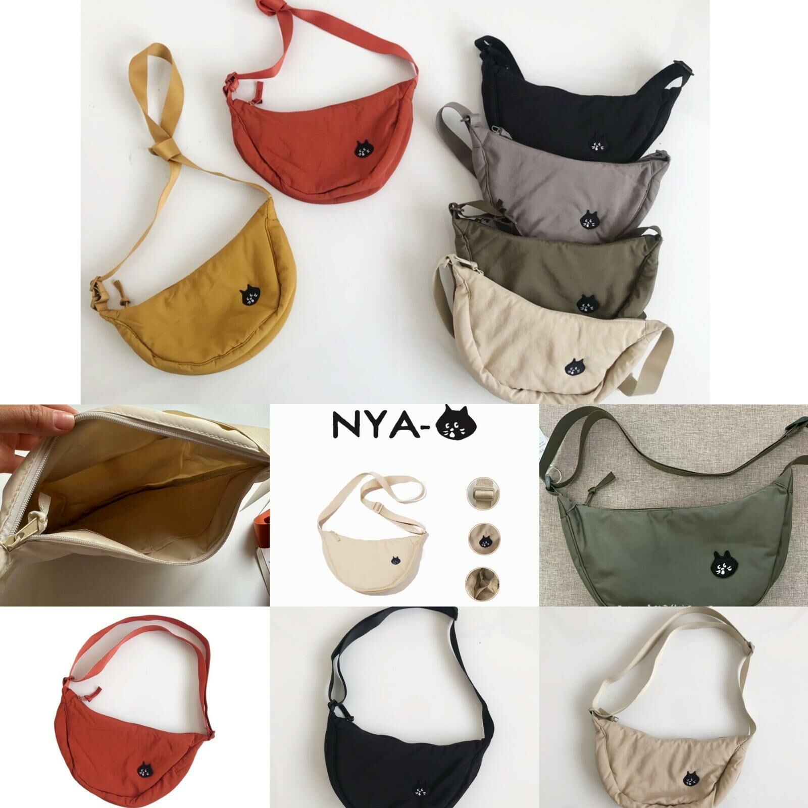 日本 Ne-net NYA 純色帆布斜孭袋