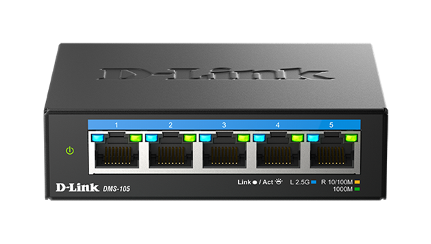 D-LINK 友訊 DMS-105 5埠 2.5 Gbps 無網管 多網速 乙太 網路 交換器 DLINK