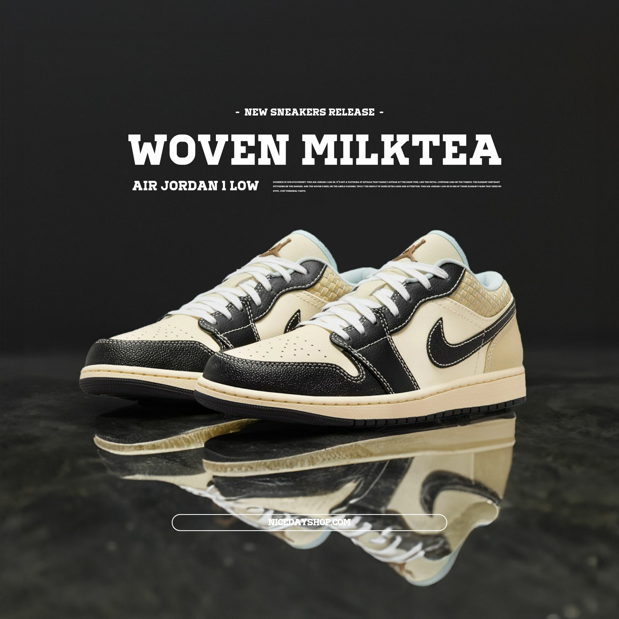 NICEDAY 代購 Air Jordan 1 Coconut Milk 椰奶 黑 金標 男款 HQ3437-