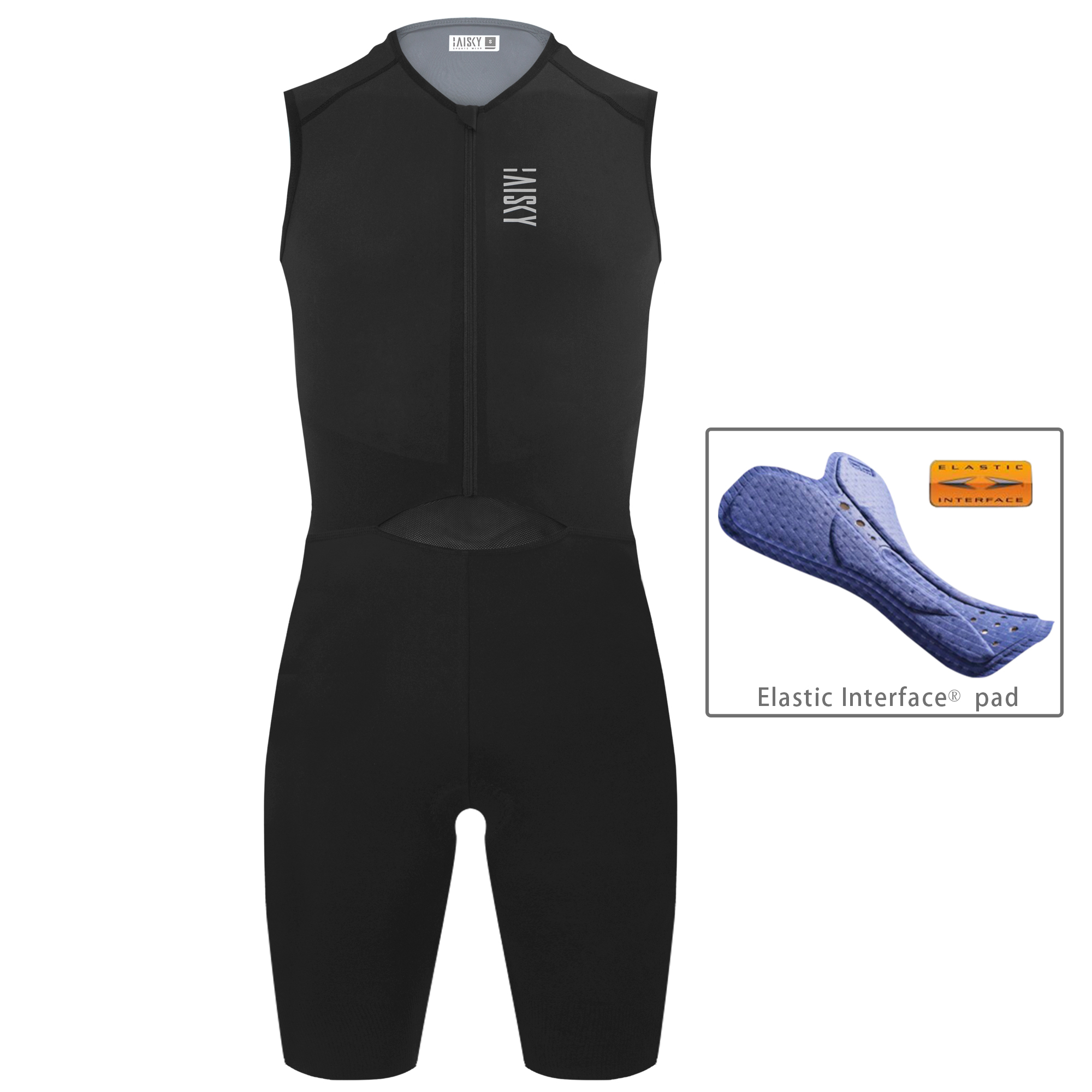 BAISKY 男款無袖連身三鐵衣 BK 黑