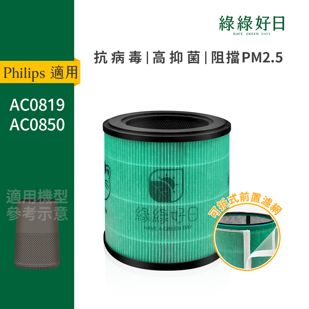 適用 Philips飛利浦 AC0819 AC0850 HEPA抗菌濾芯 蜂顆活性碳 濾網