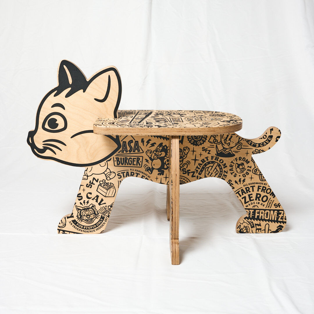 SFZ Silkscreen Cat Stool