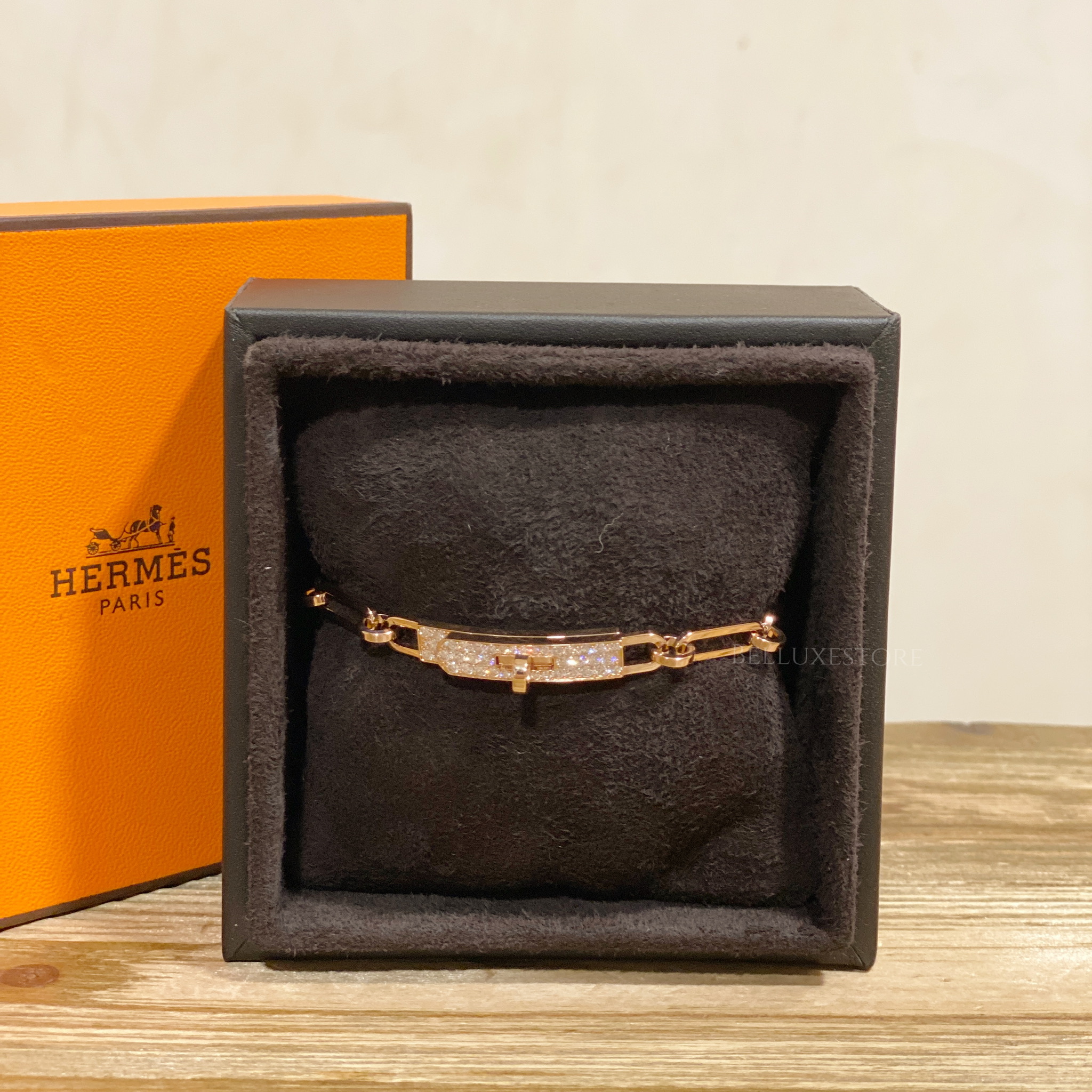 [Unused] Hermes Kelly chains bracelet XS rose gold