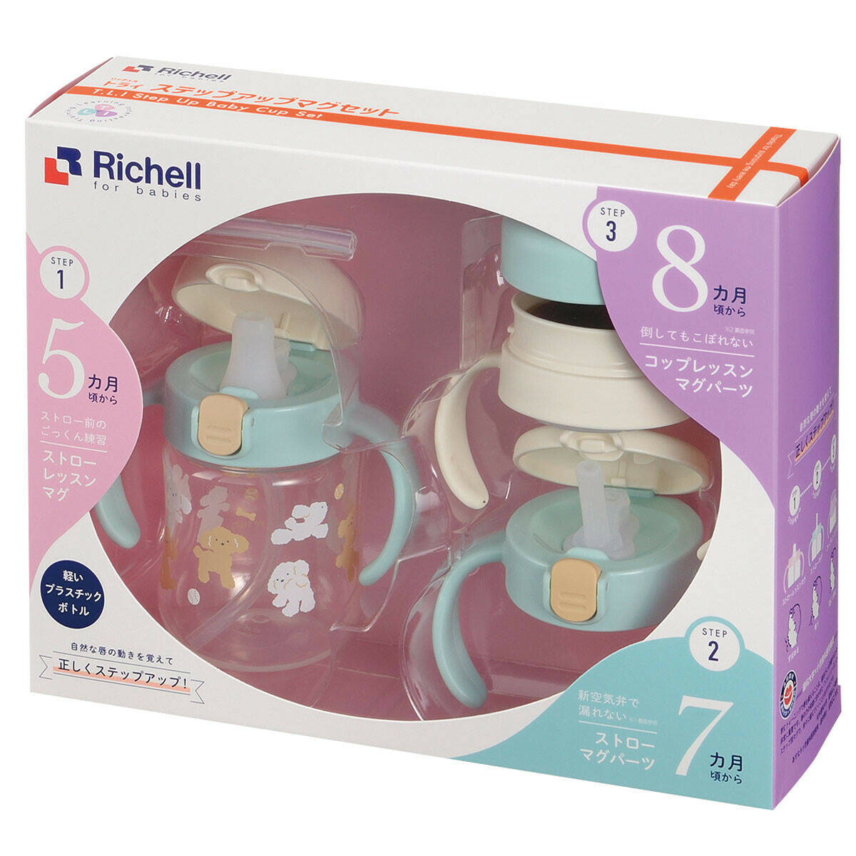 Richell 三階段 水杯套裝 5m+ 狗仔