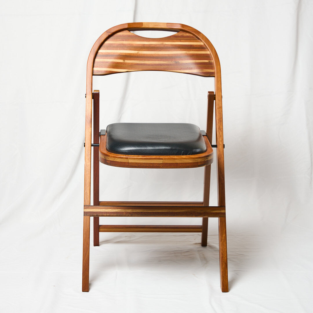Hardwood Patterned Folding Chair