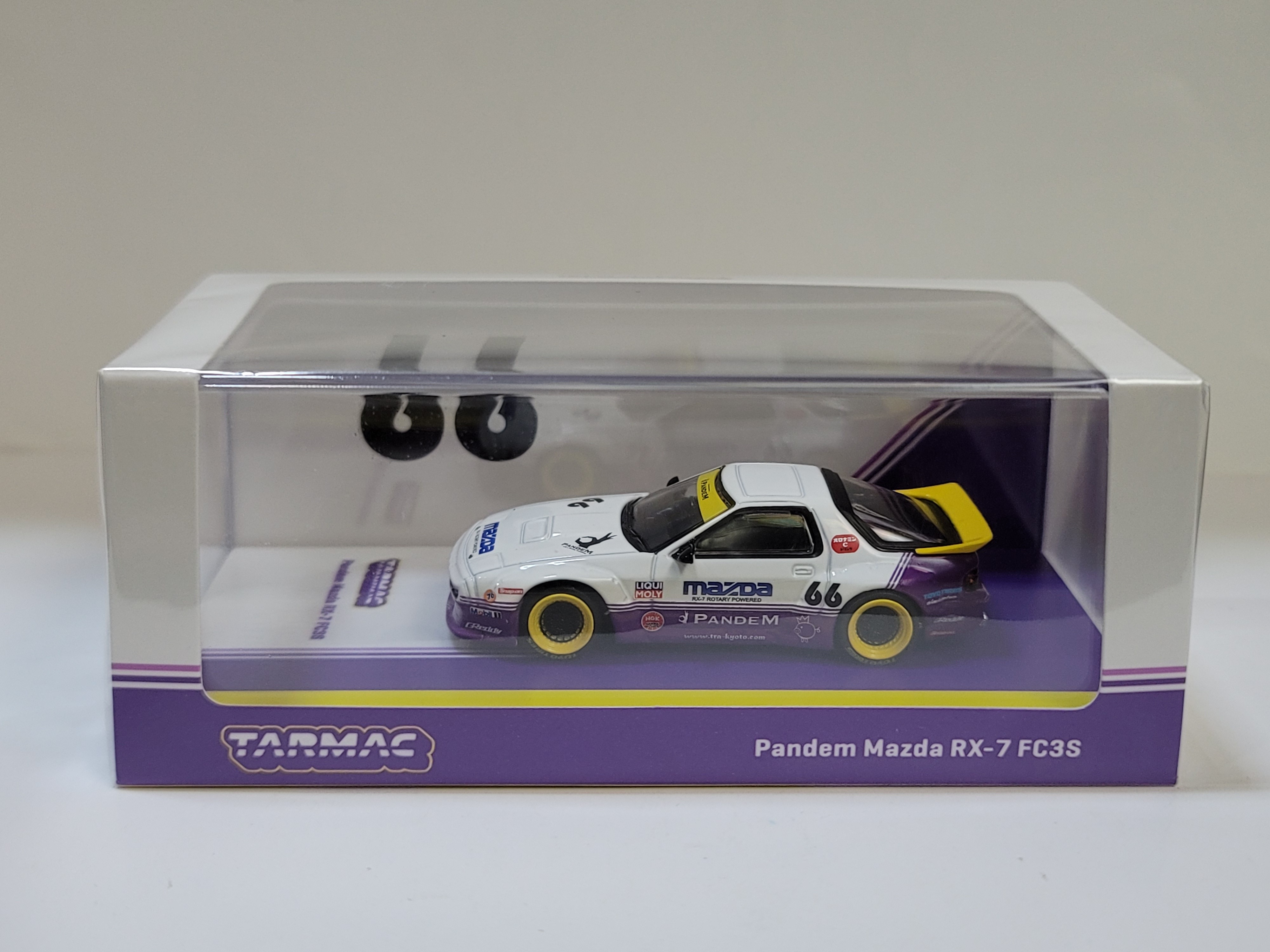 Tarmac 1/64 Pandem Mazda RX-7 FC3S - White / purple