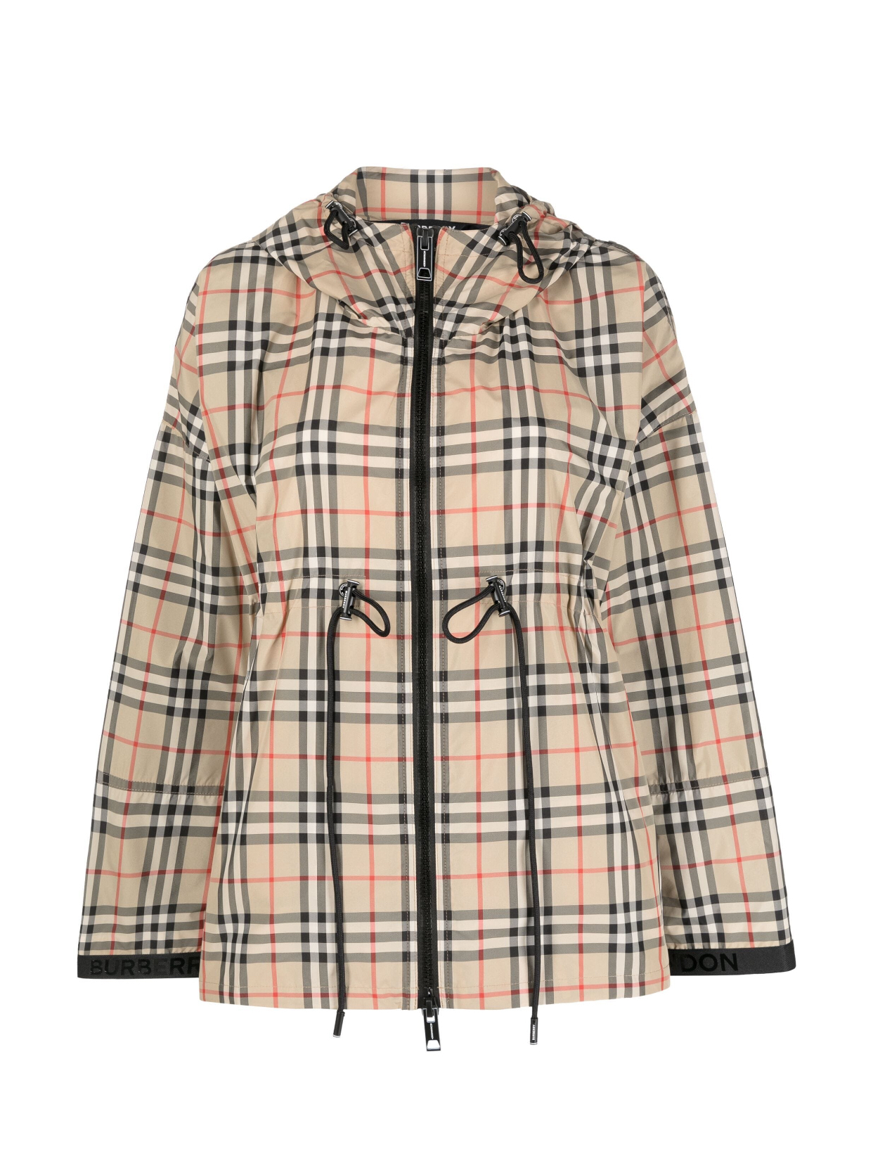 Burberry plaid check hooded jacket