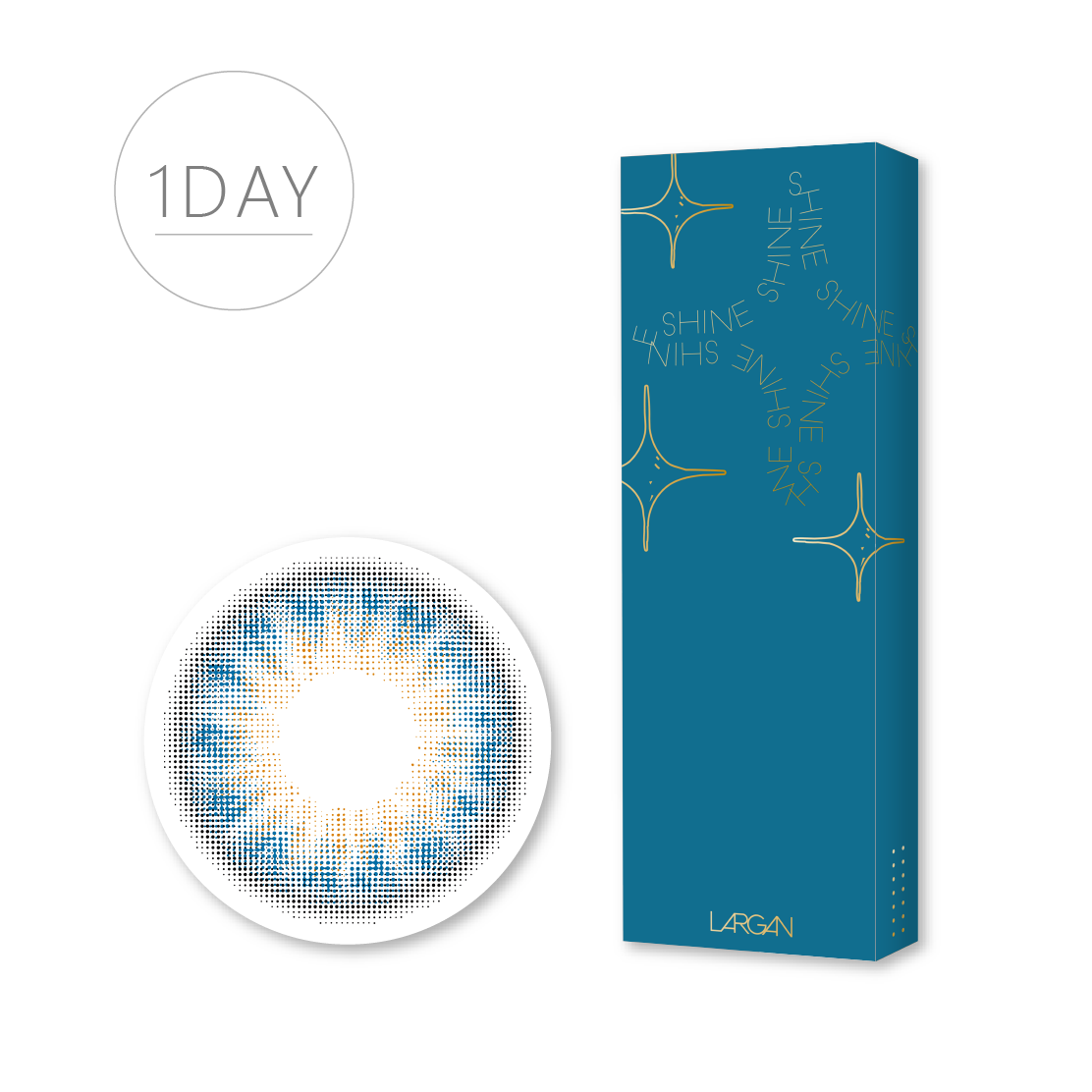 LARGAN星歐 星光系列彩色日拋【午夜星藍Shine】｜CHA CHA美瞳專賣店