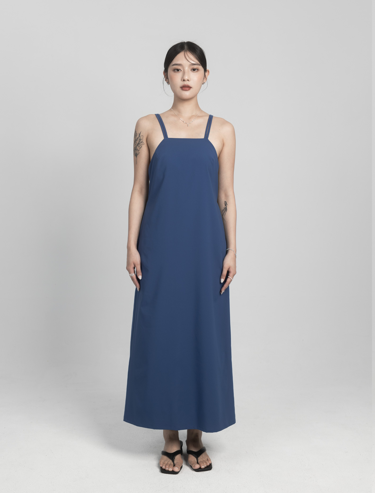 Classic Blue 經典藍 / 水陸機能口袋 Bra 長洋裝 (100%PET ♺)｜TIMU AQUA