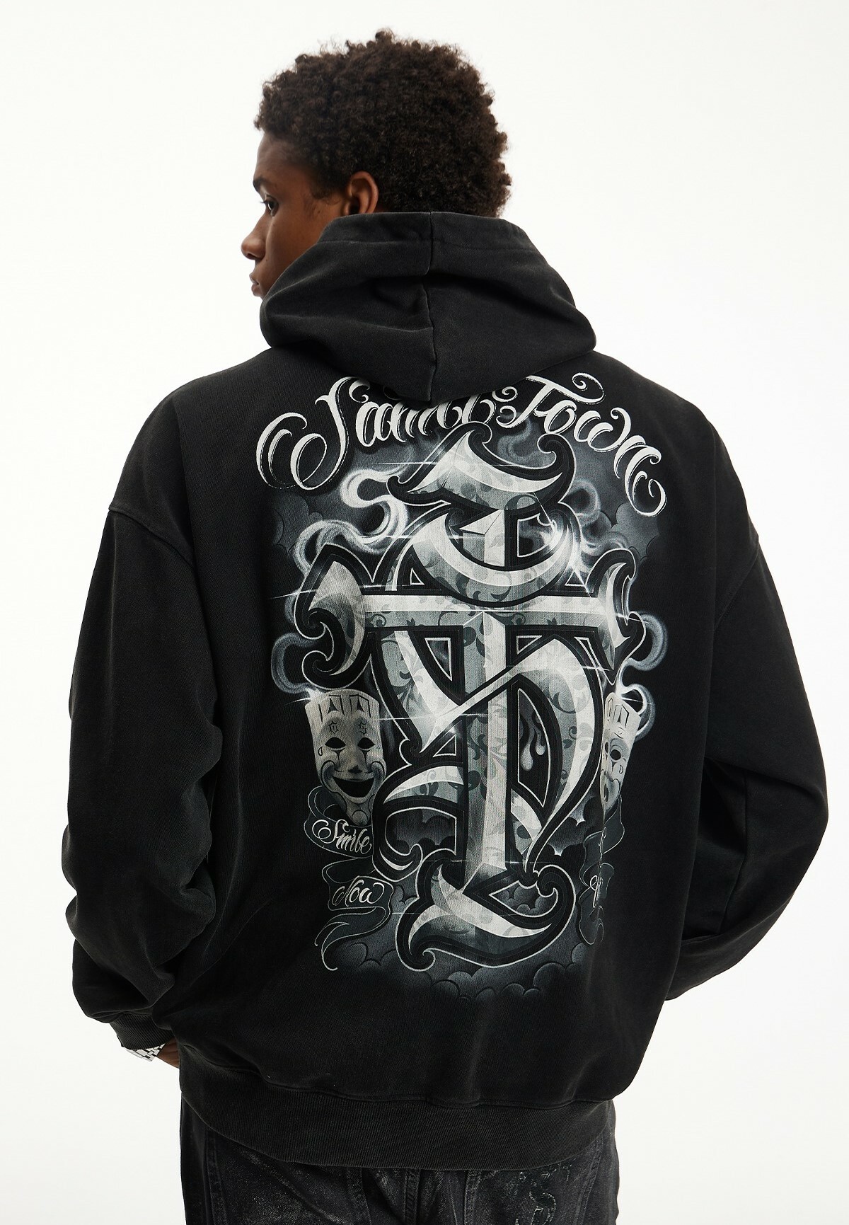 STK SmallTownKid Fiddy刺青師聯名 假面LOGO 帽T