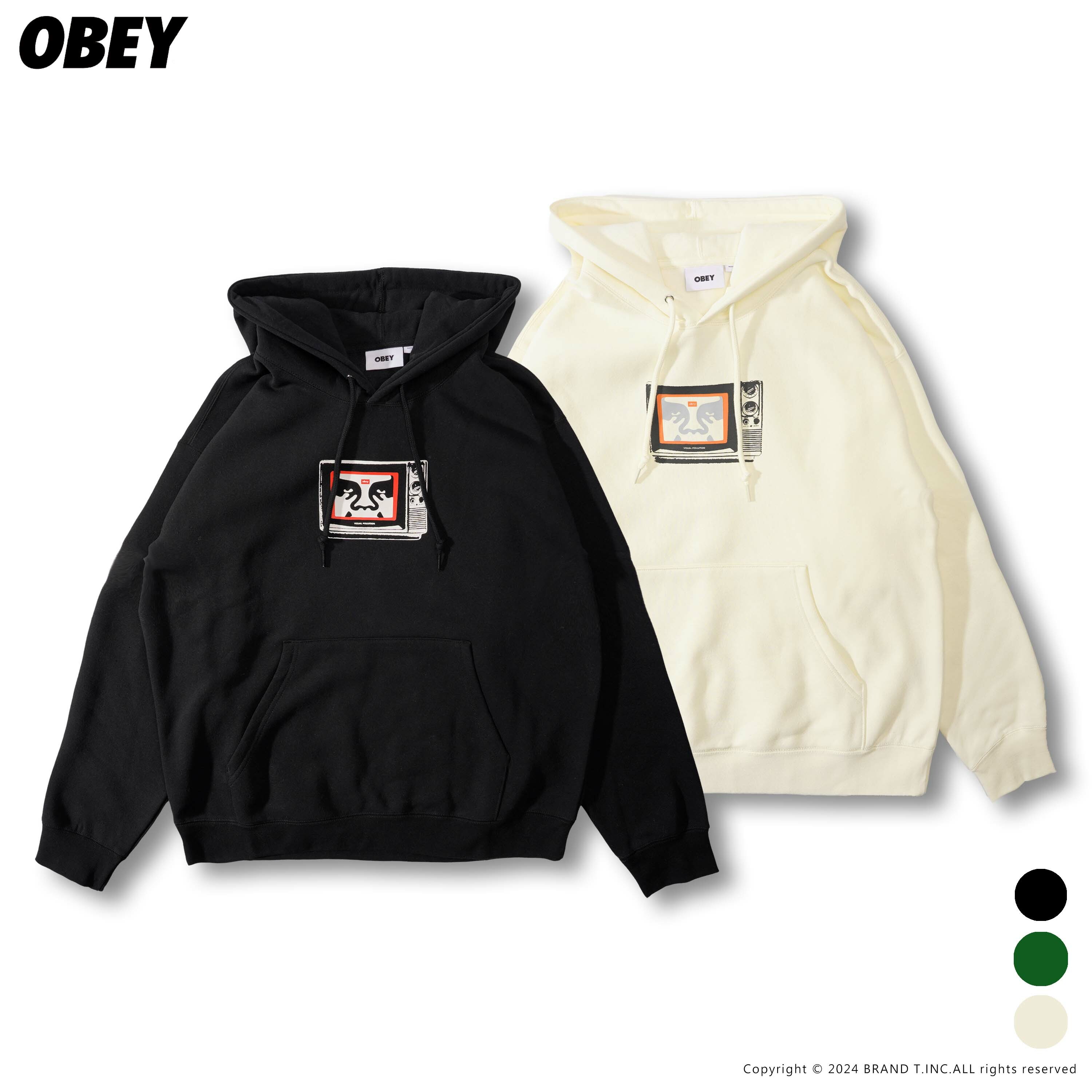 【OBEY】OBEY TV HOODIE LOGO 印刷 街頭 百搭 內刷毛 帽T 3色