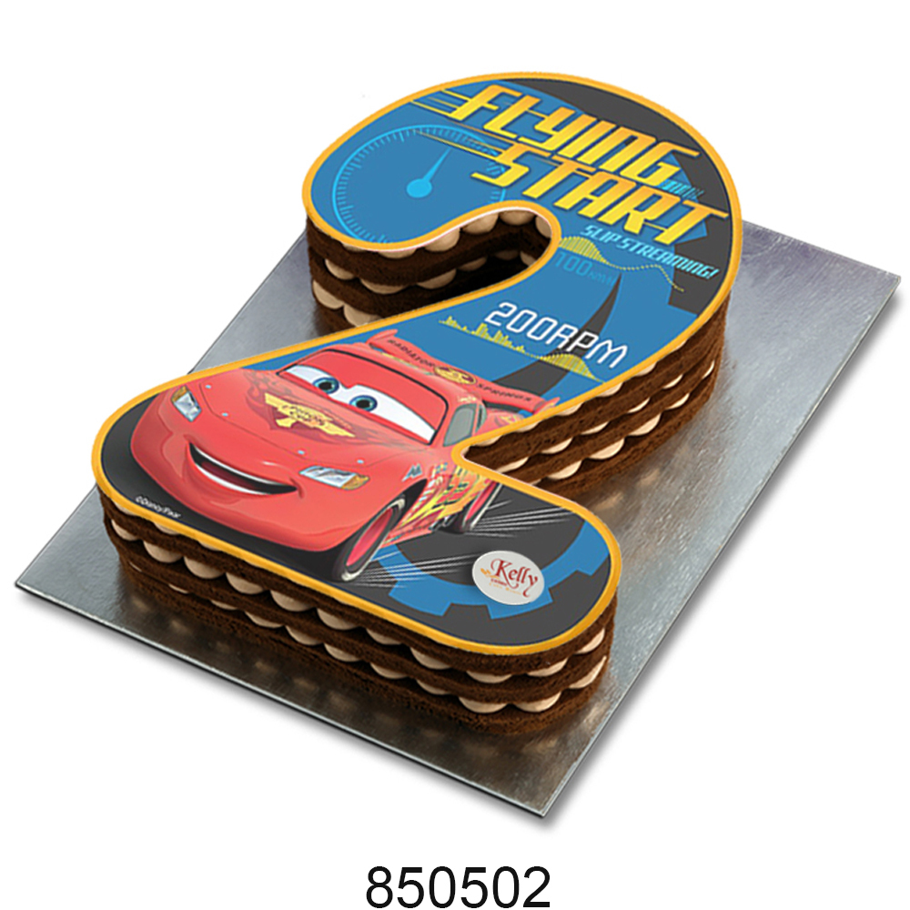 No. 2 Cars Edible Image Cake