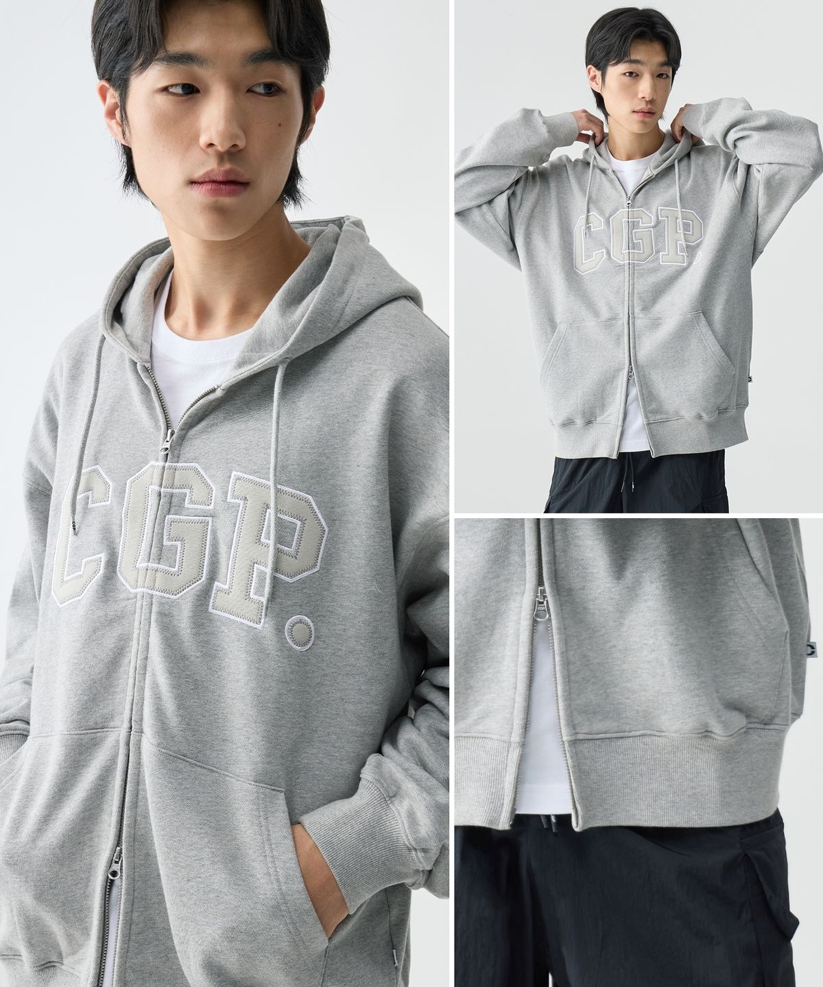 (CODEGRAPHY) CGP Arch Logo Hooded Zip-Up (Dark Gray)