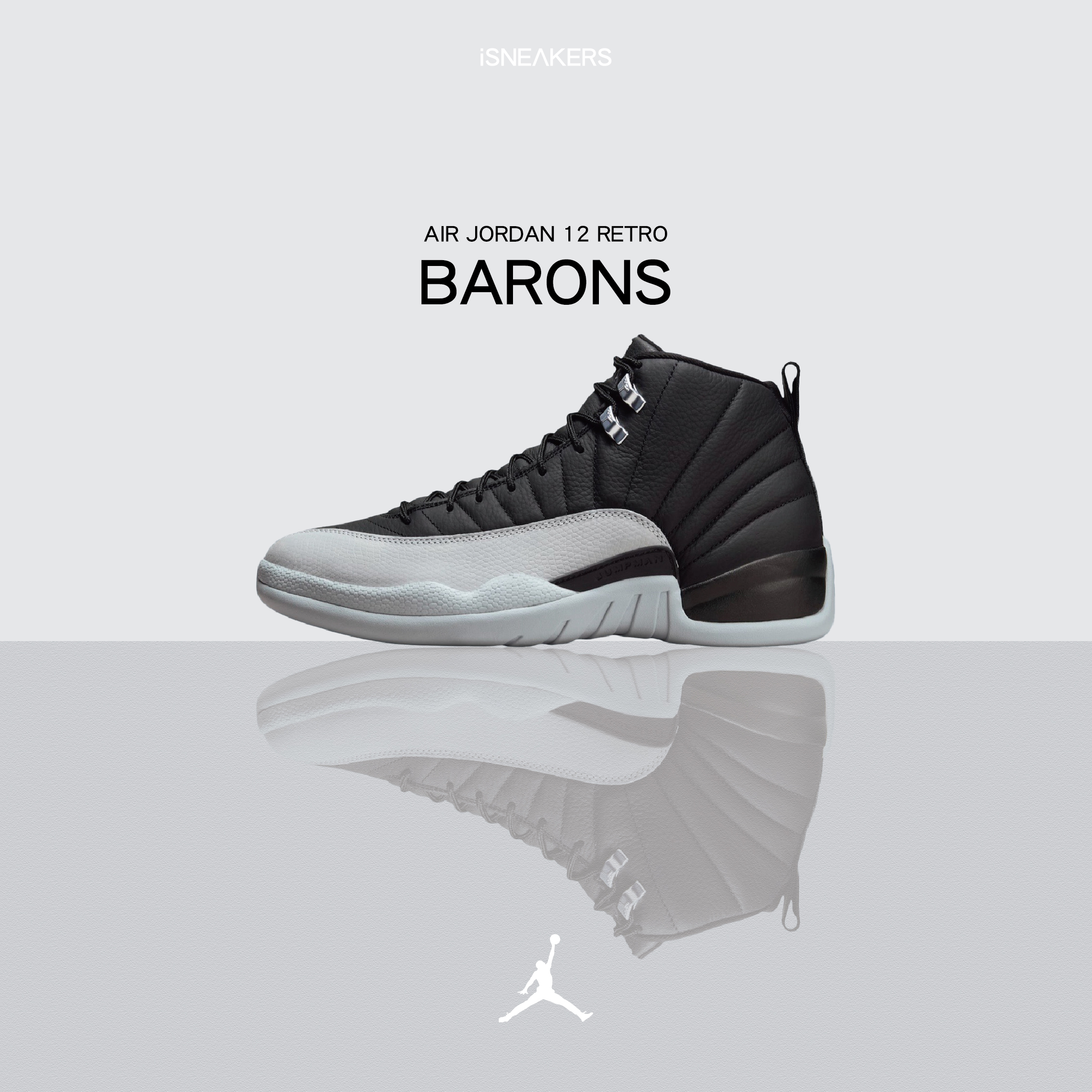 iSNEAKERS｜Air Jordan 12 Retro "Barons" 狼灰黑 CT8013-010
