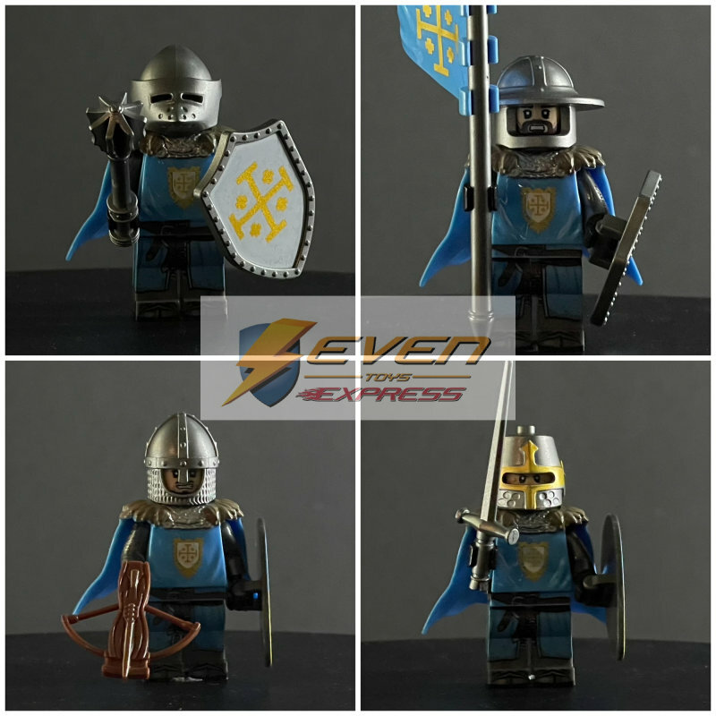 Custom minifig : Medival Knight Blue Set/4