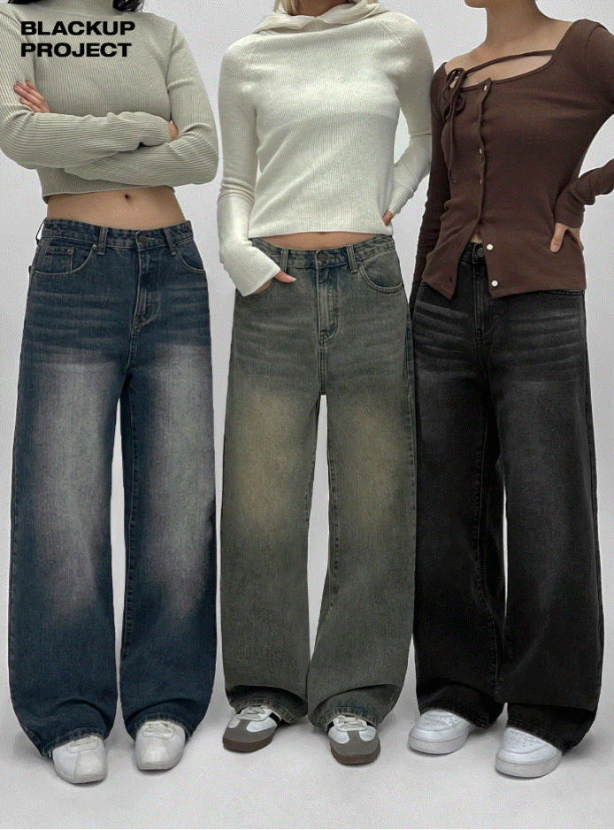 (BLACKUP) Taki Boyfit Denim Pants | 3color