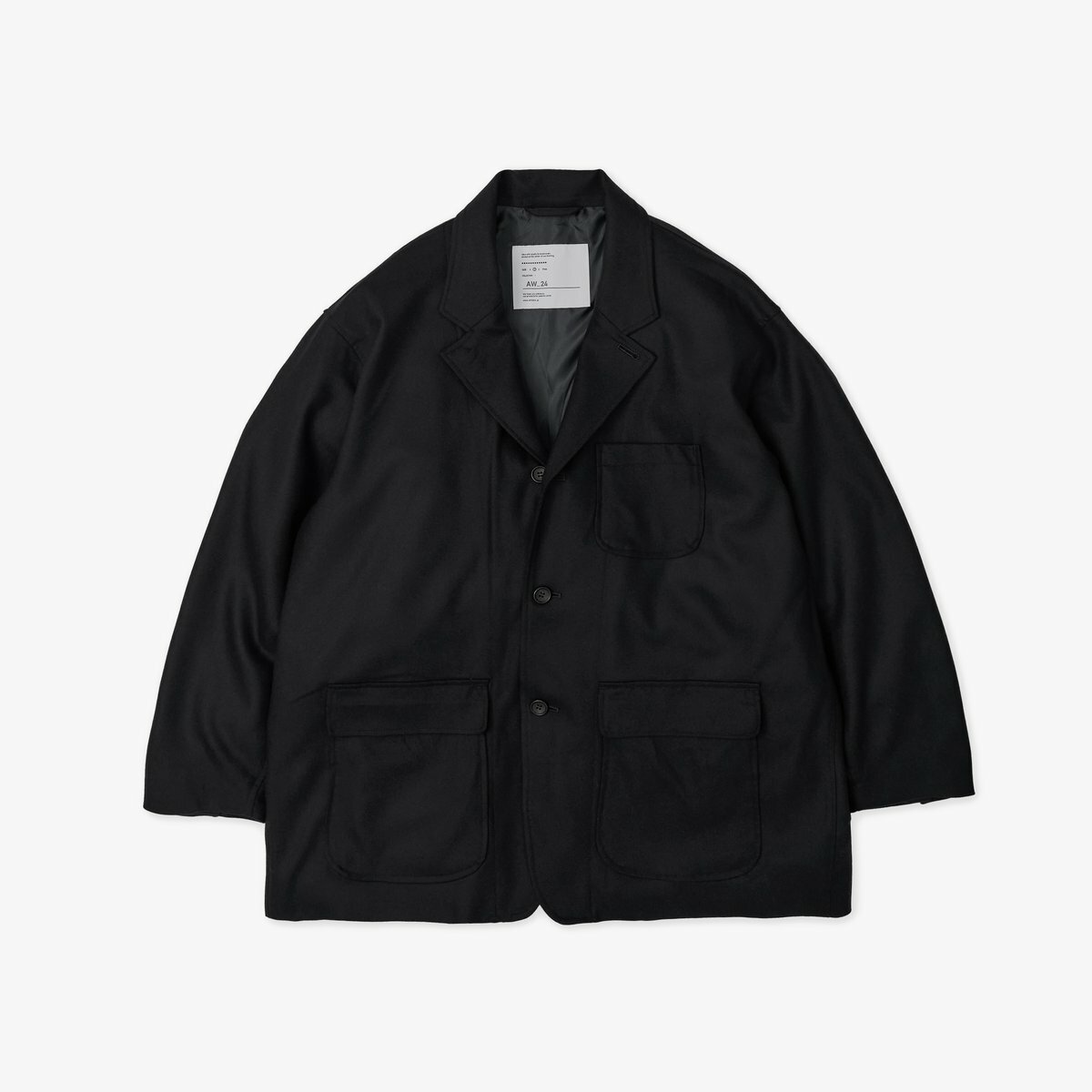 UNTRACE - WOOL SAXONY POSTMAN JACKET / BLACK