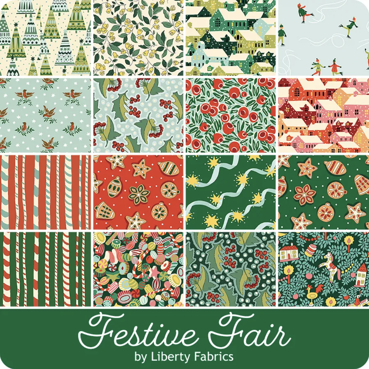 日本製 英國品牌 Liberty 厚棉布 2024 Festive Fair 聖誕布 節慶布 | 手作森林