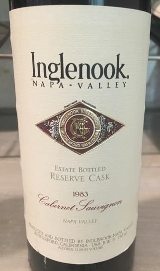 Inglenook Reserve Cask Cabernet Sauvignon 1989