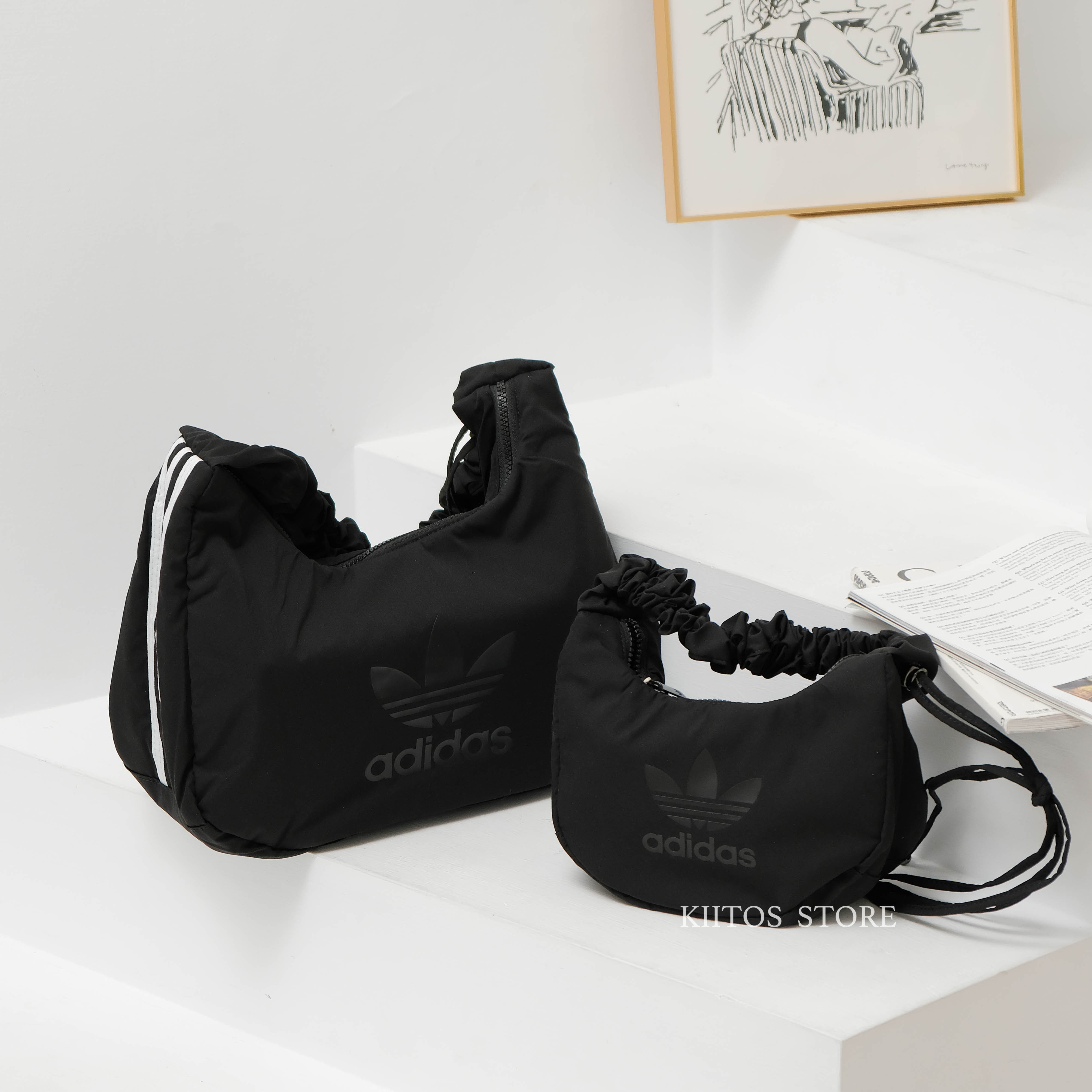 Adidas Originals 三葉草 雲朵包 黑色 JP0144