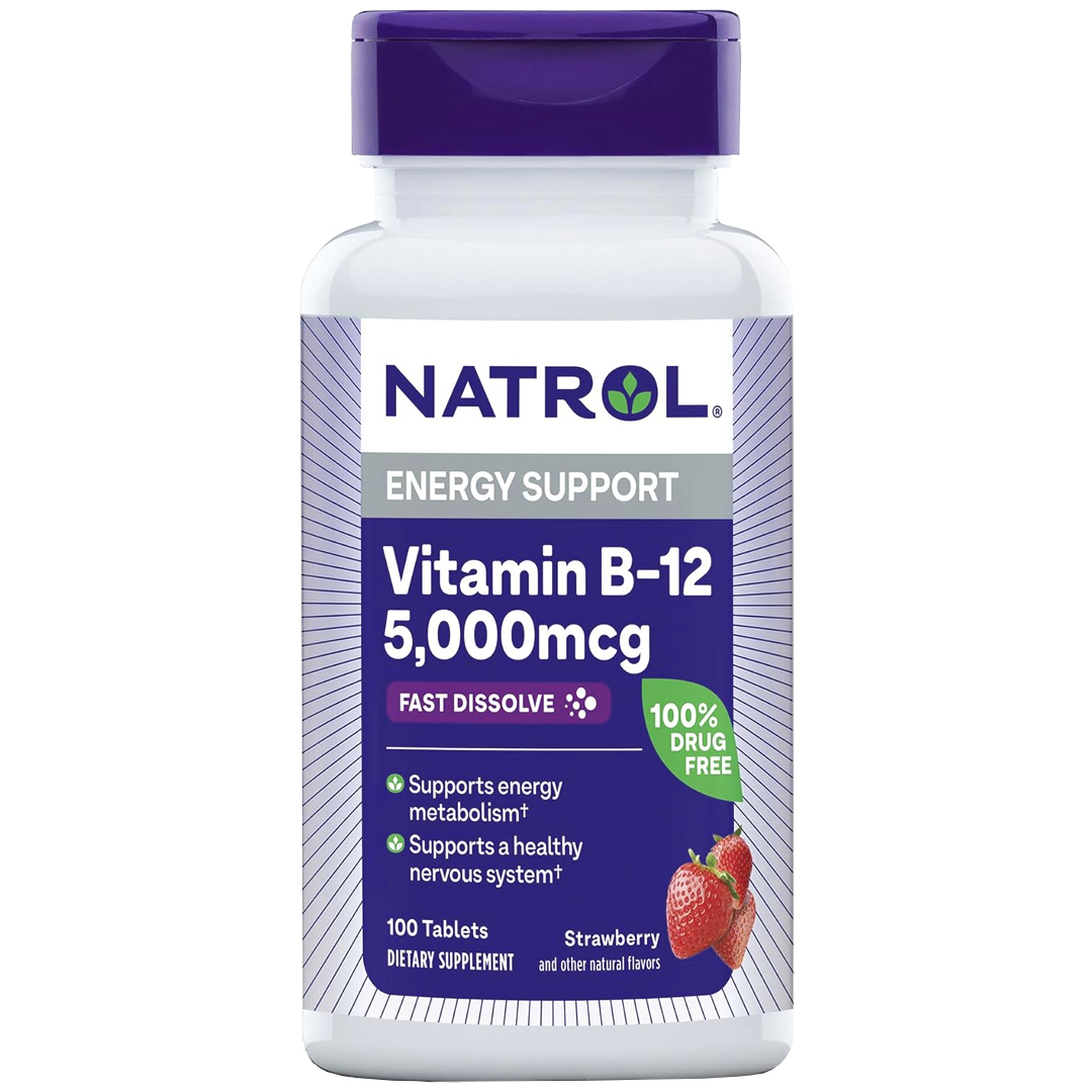 美國Natrol 維他命 B12 特強型 5,000微克 草莓味 100片速溶片|香港旺角門市選購