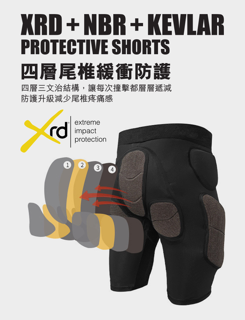 XRD+NBR+KEVLAR 滑雪防摔褲