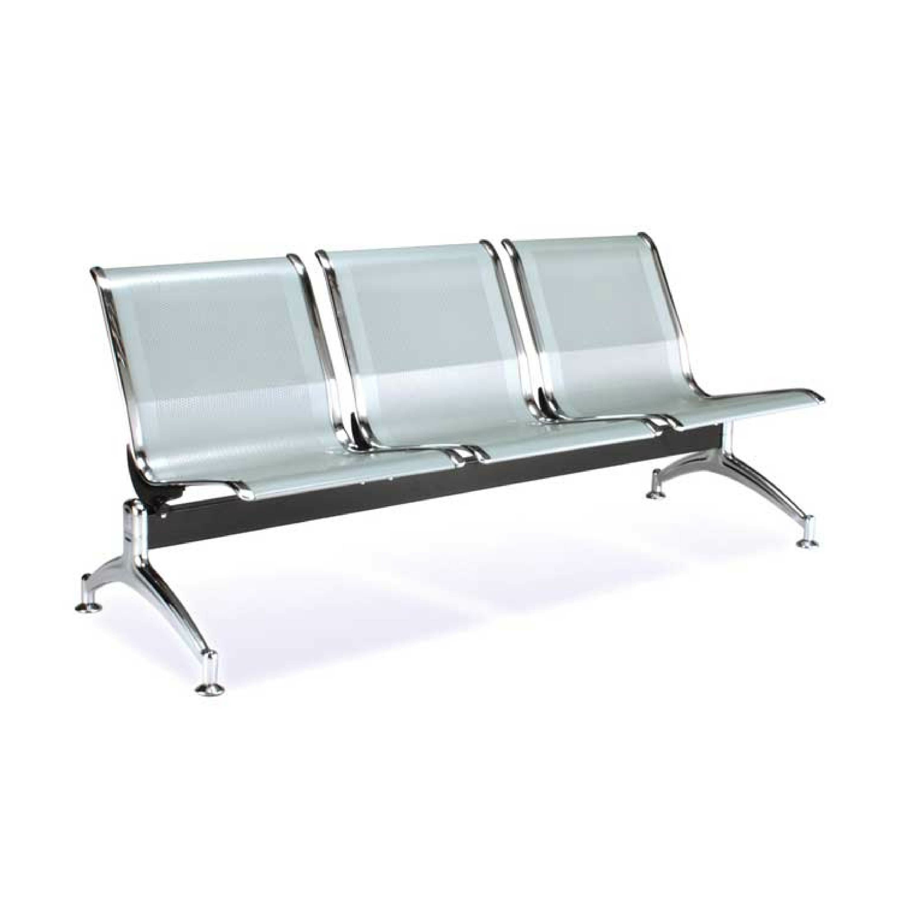 JC 三人無皮墊無手機場椅