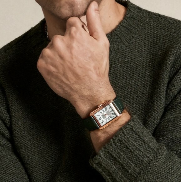 FOSSIL Carraway 典藏綠意羅馬數字手錶 綠色真皮錶帶 30MM（FS6077）-時尚時計