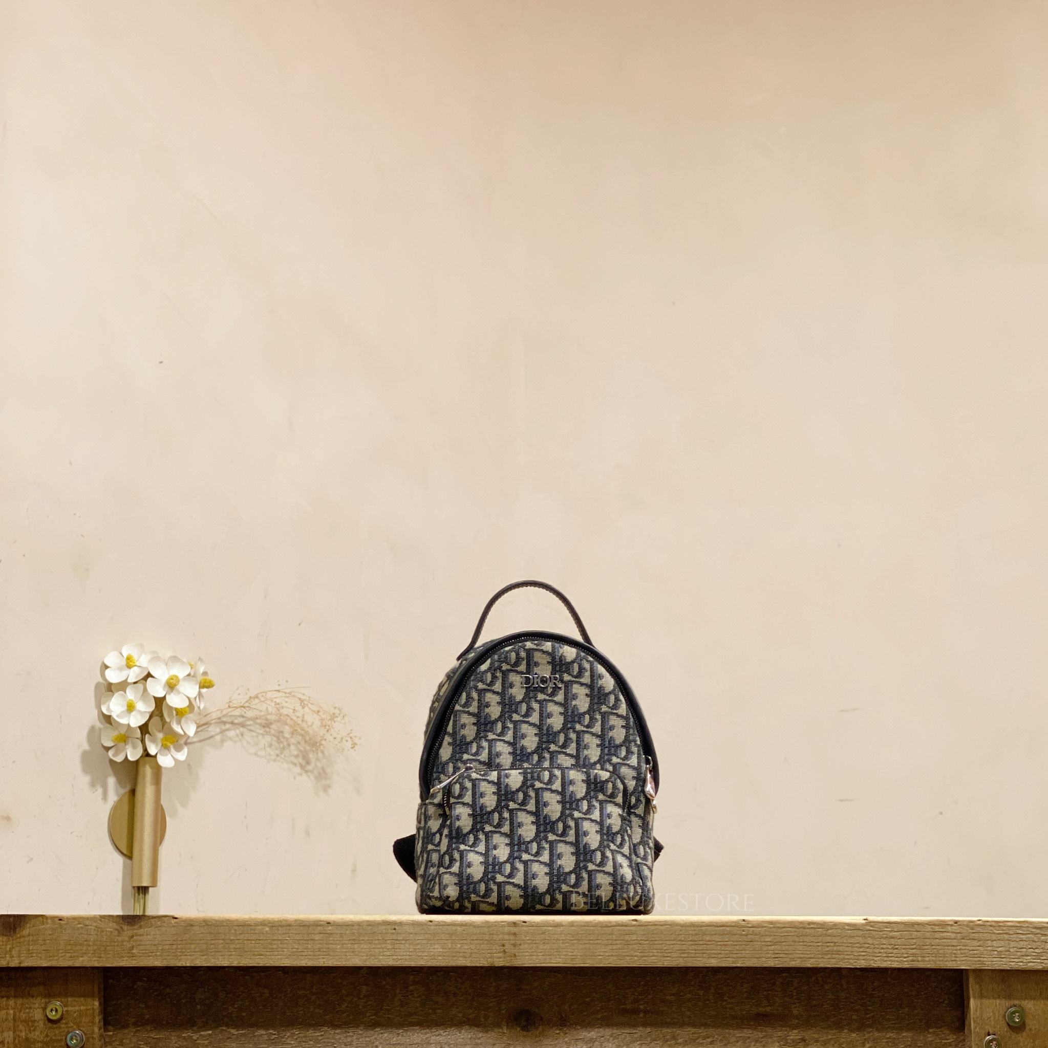 [Pre-owned] Dior mini backpack canvas Blue oblique