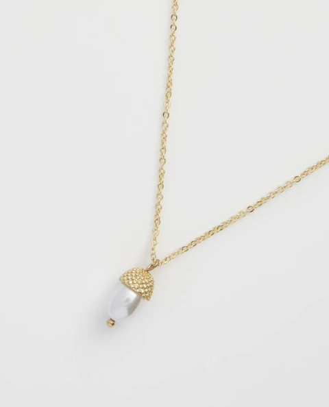UK241026-F4 Acorn Pearl Necklace