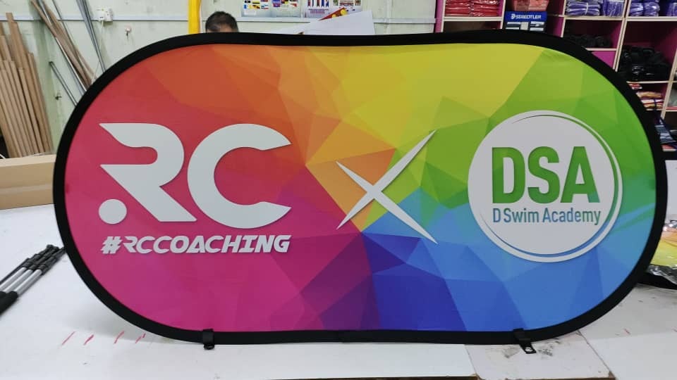 Custom Pop Up A Frame Banner Printing Design Event Oval