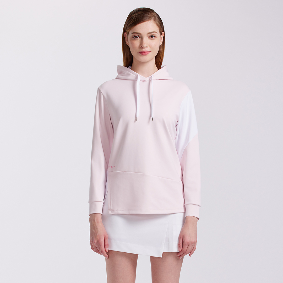 PGA TOUR-保暖連帽上衣(女)-石英粉/薄荷灰