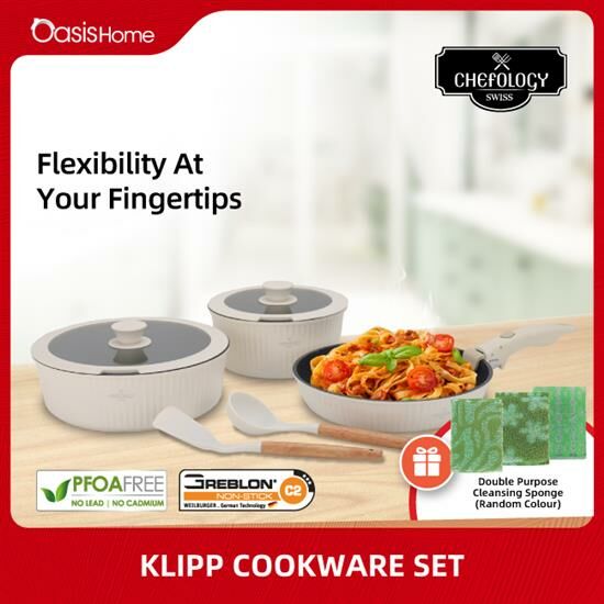 CHEFOLOGY DETACHABLE HANDLE COOKWARE 3PCS SET