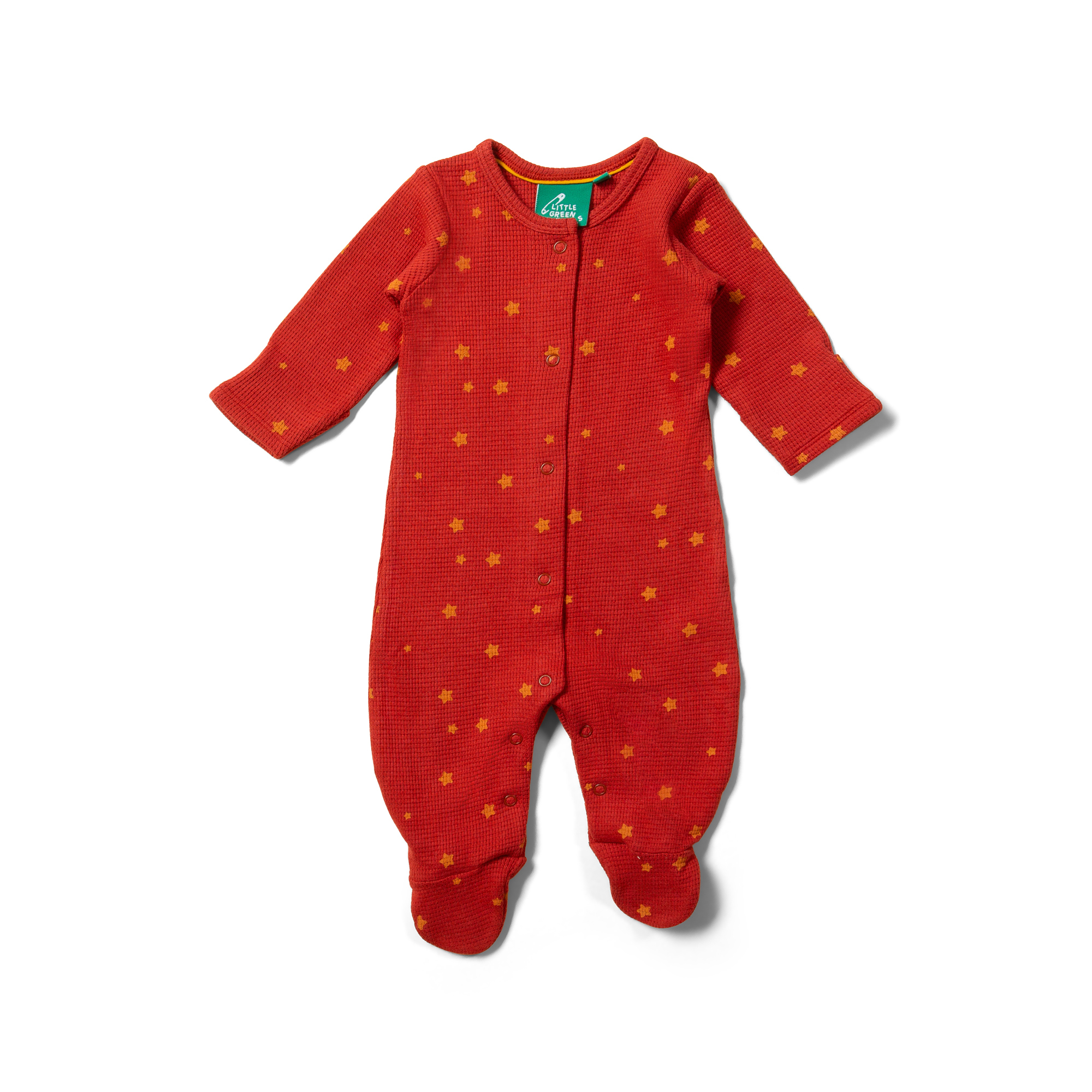 Hazelnut Stars Organic Waffle Babygrow