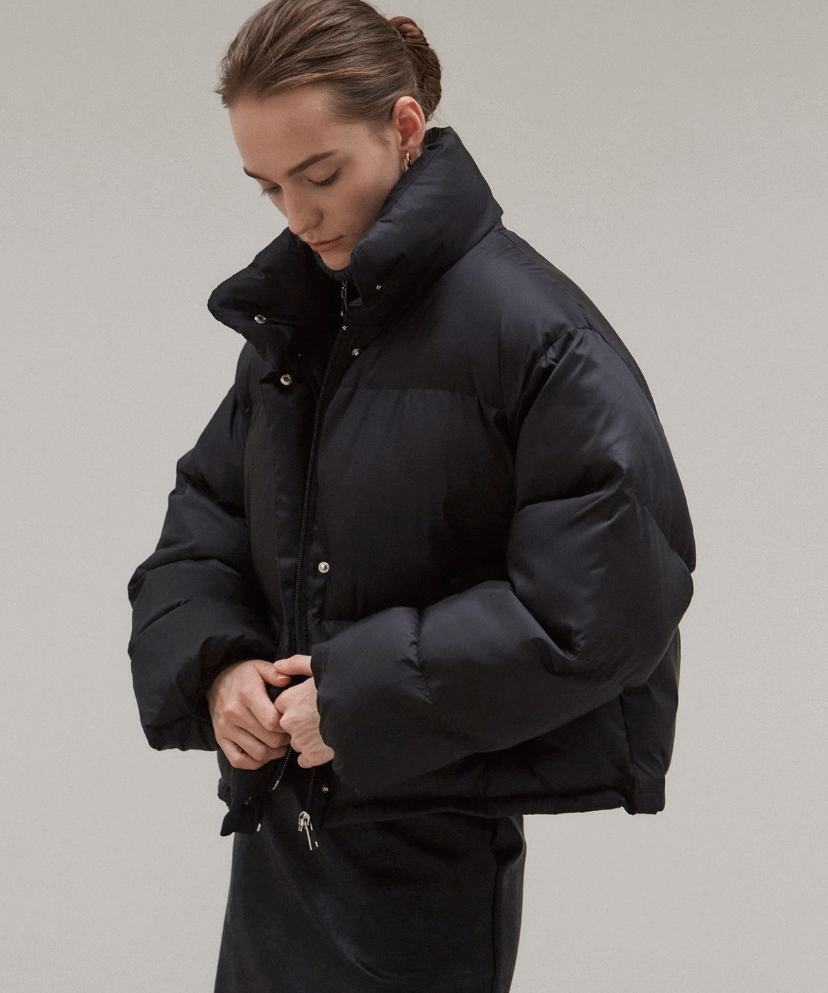 (NICK NICOLE) PUFFER HIGH NECK SHORT PADDING_3 COLOR