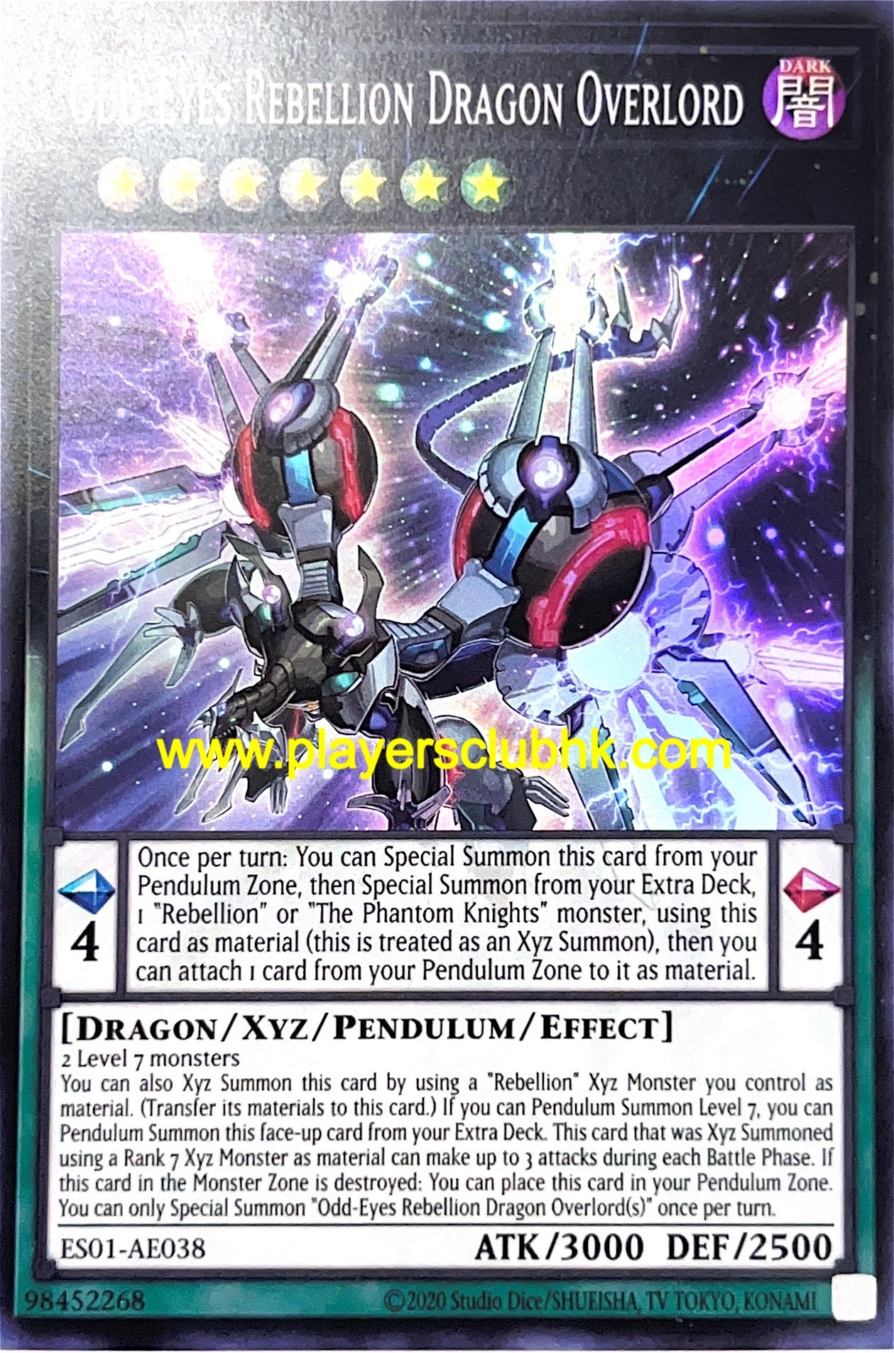 ES01-AE038 Odd-Eyes Rebellion Dragon Overlord