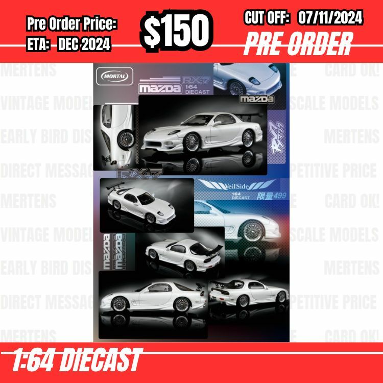 PO-$150 * Mortal * 1:64 Mazda RX-7 FD3s Veilside White