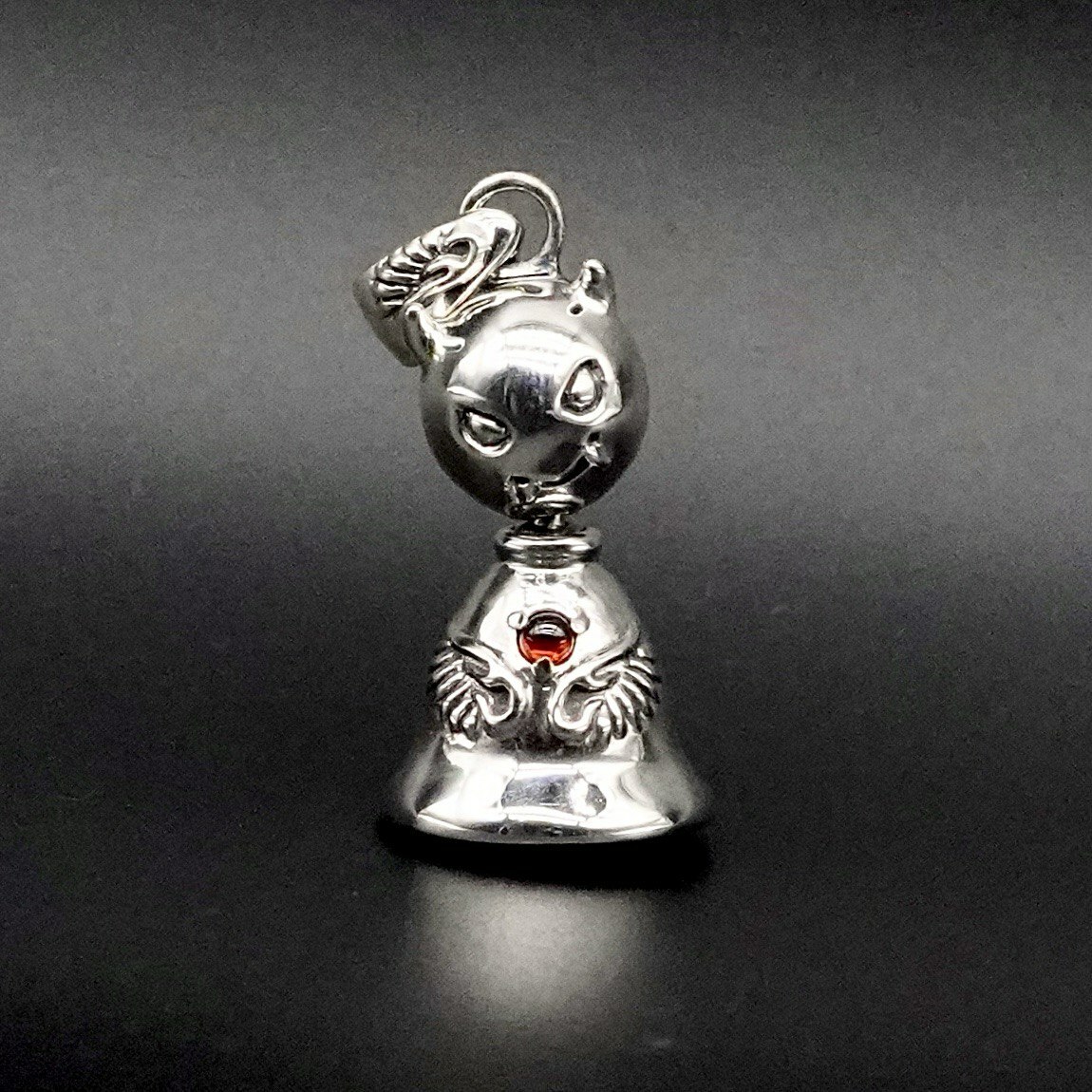 Crazy Devil Bell Charm/Garnet