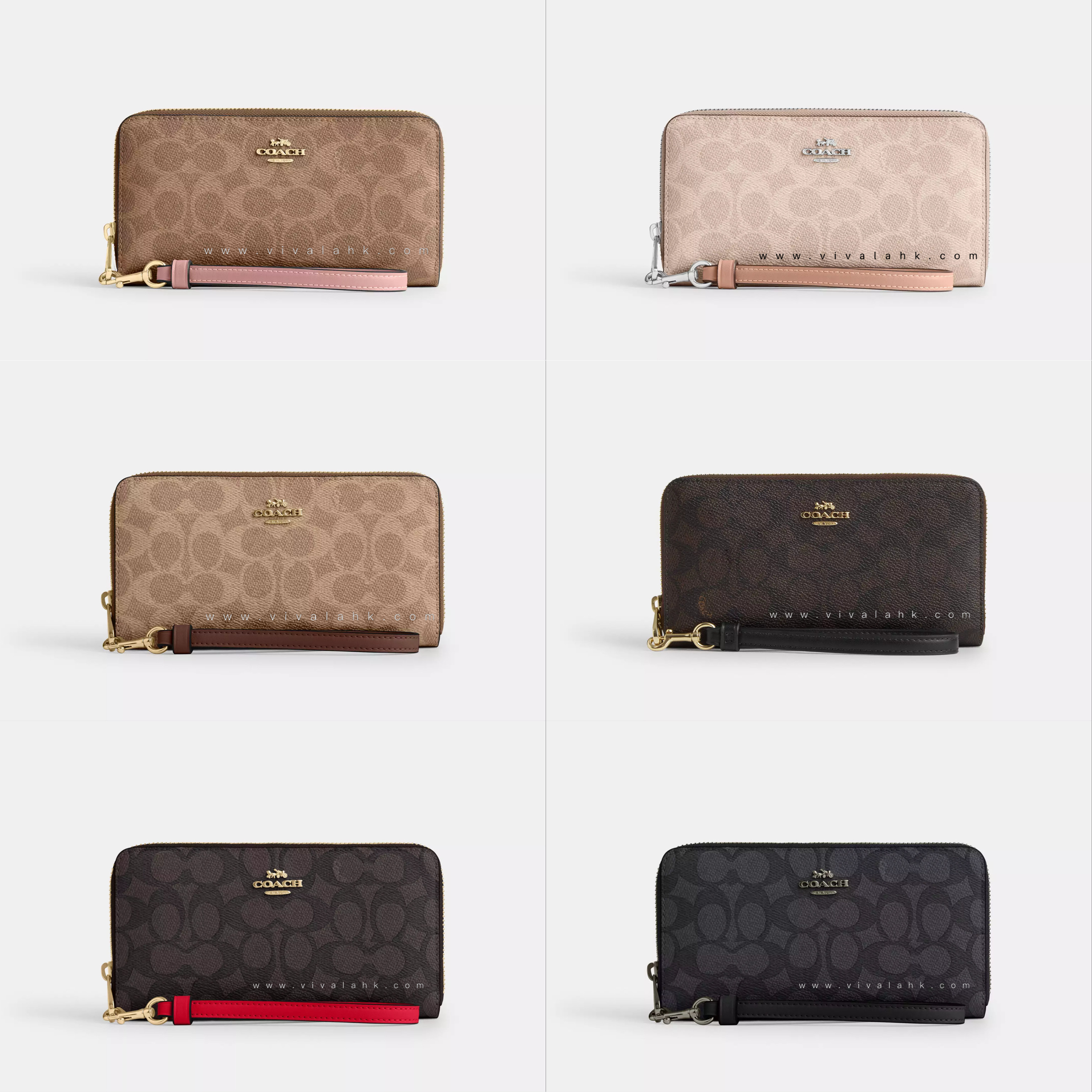 Coach - 拉鍊長銀包 (C字暗花) (CW778)