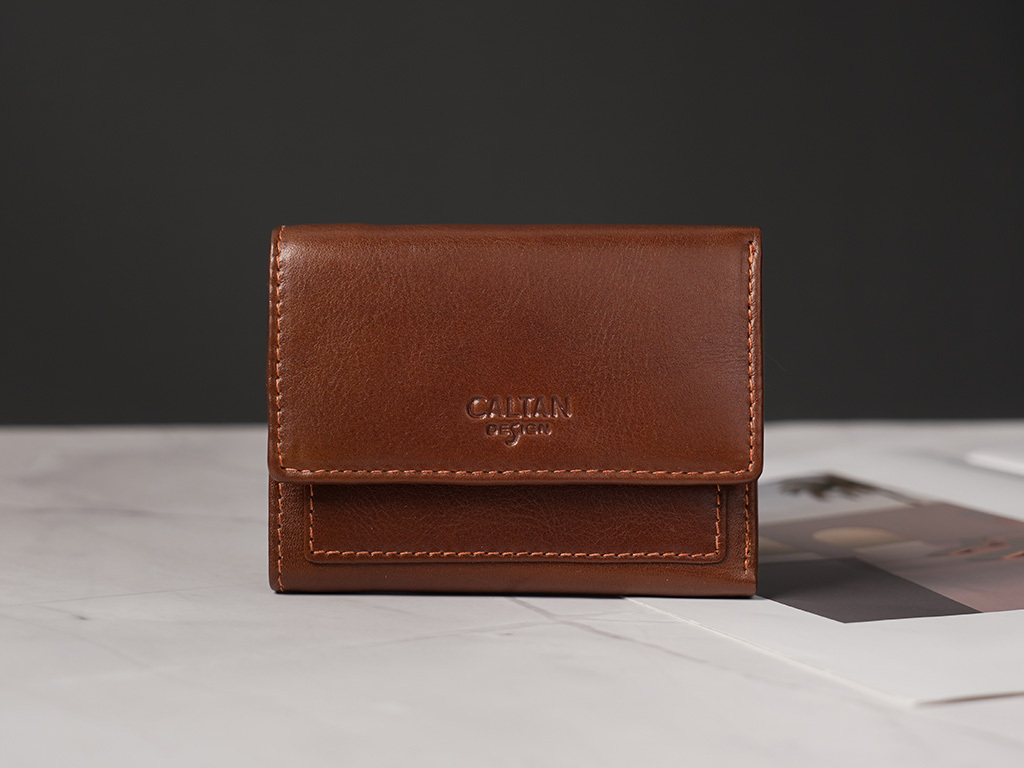 牛皮/皮夾【CALTAN】文藝三折扣式真皮短夾-四色(075268)