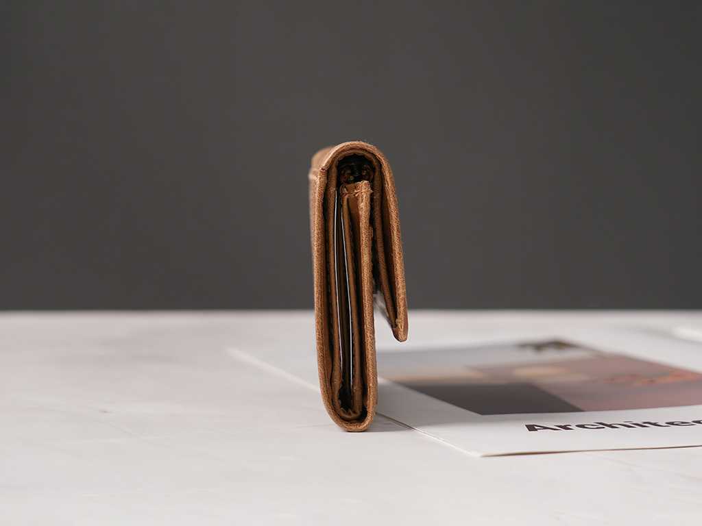 牛皮/皮夾【CALTAN】文藝三折扣式真皮短夾-四色(075268)