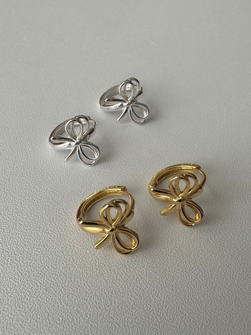 S925 ribbon hoop pierce | none tw